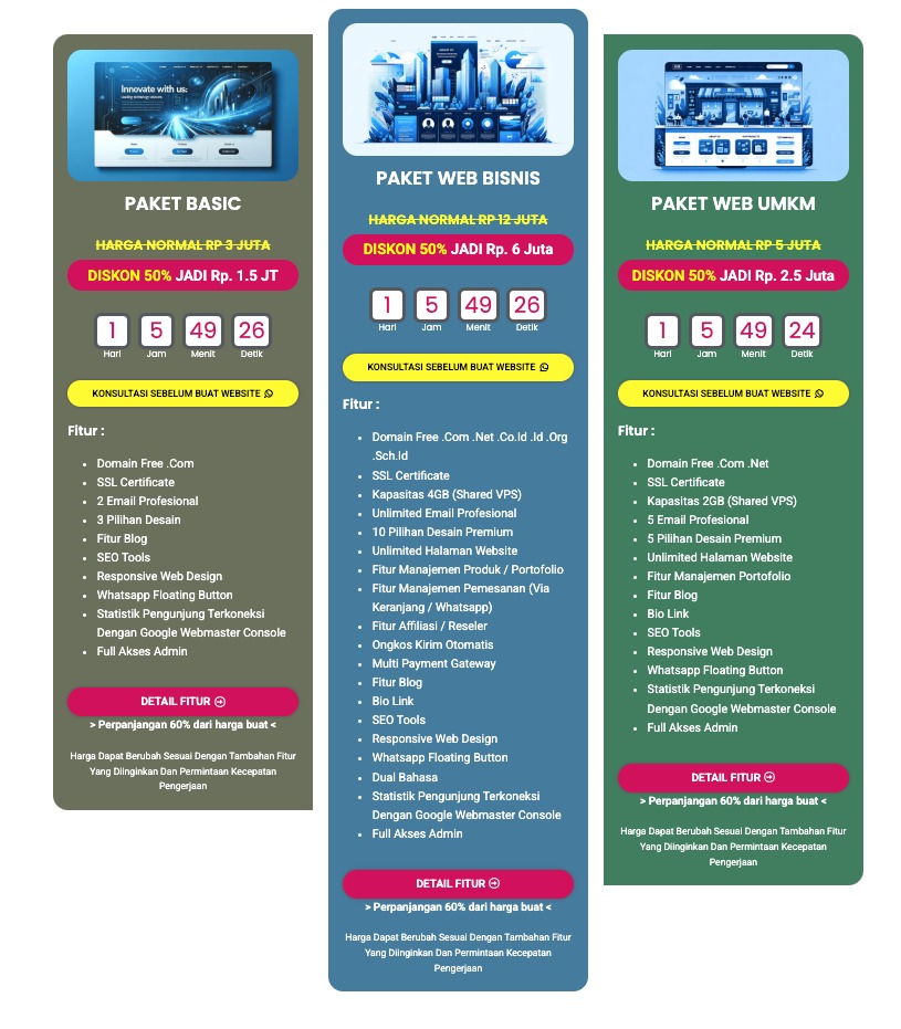 Paket Harga Pembuatan Website - Aplikasi Dagang Teknologi